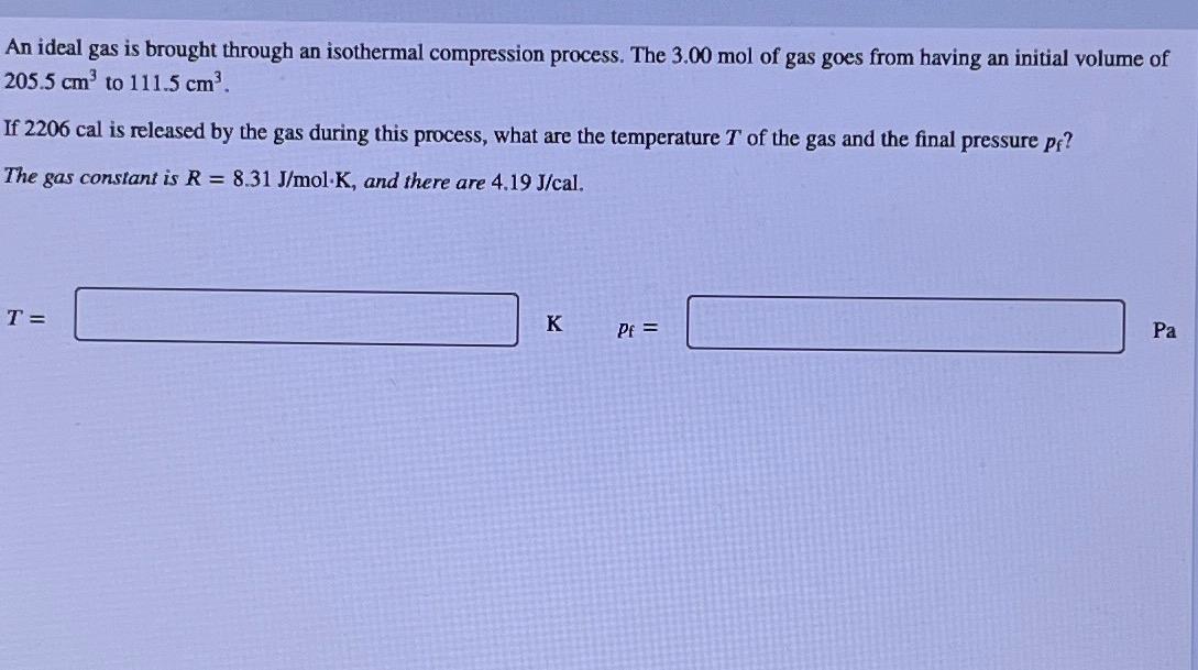 Solved An ideal gas is brought through an isothermal | Chegg.com