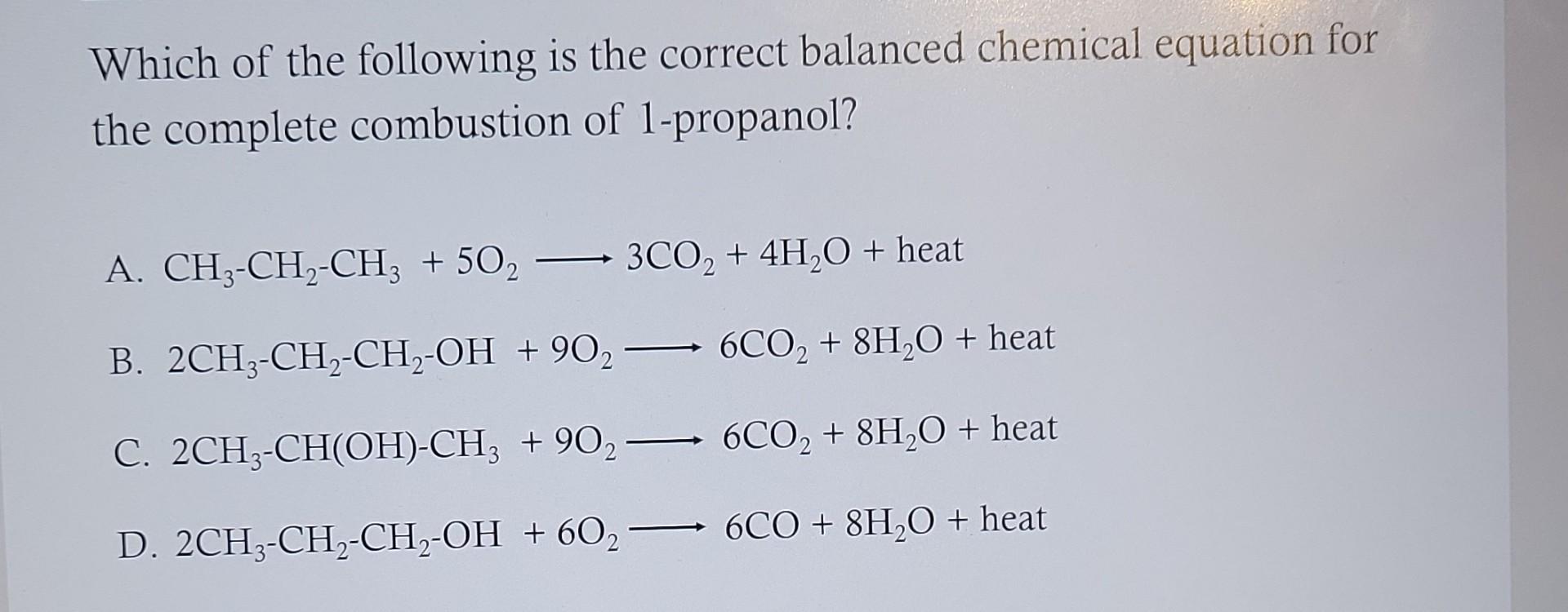 Solved Which of the following is the correct balanced | Chegg.com