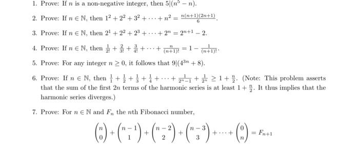 1. Prove: If n is a non-negative integer, then | Chegg.com