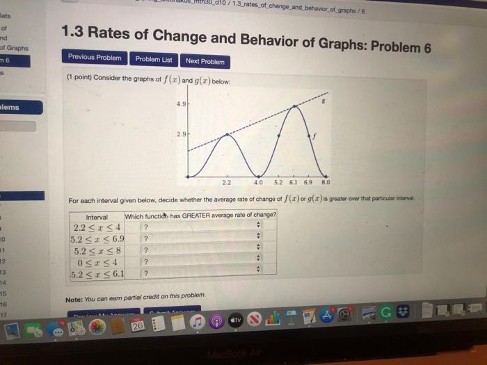 Solved d10/13 rates of change and behavior of graphs/6 Sets | Chegg.com