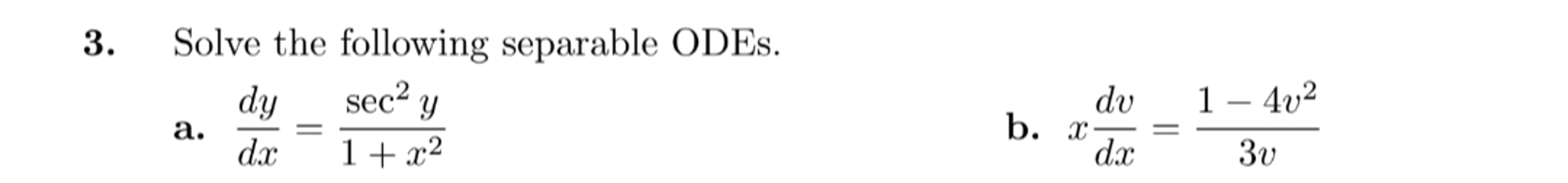 Solved Solve the following separable | Chegg.com