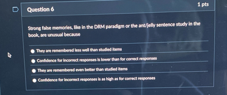 Solved Question 6Strong false memories, like in the DRM | Chegg.com