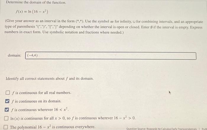 [solved] Determine The Domain Of The Function F X Ln 1