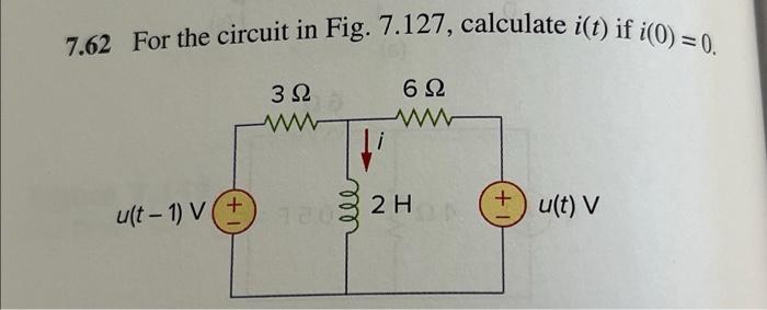 Solved 7.62 For the circuit in Fig. 7.127, calculate i(t) if | Chegg.com