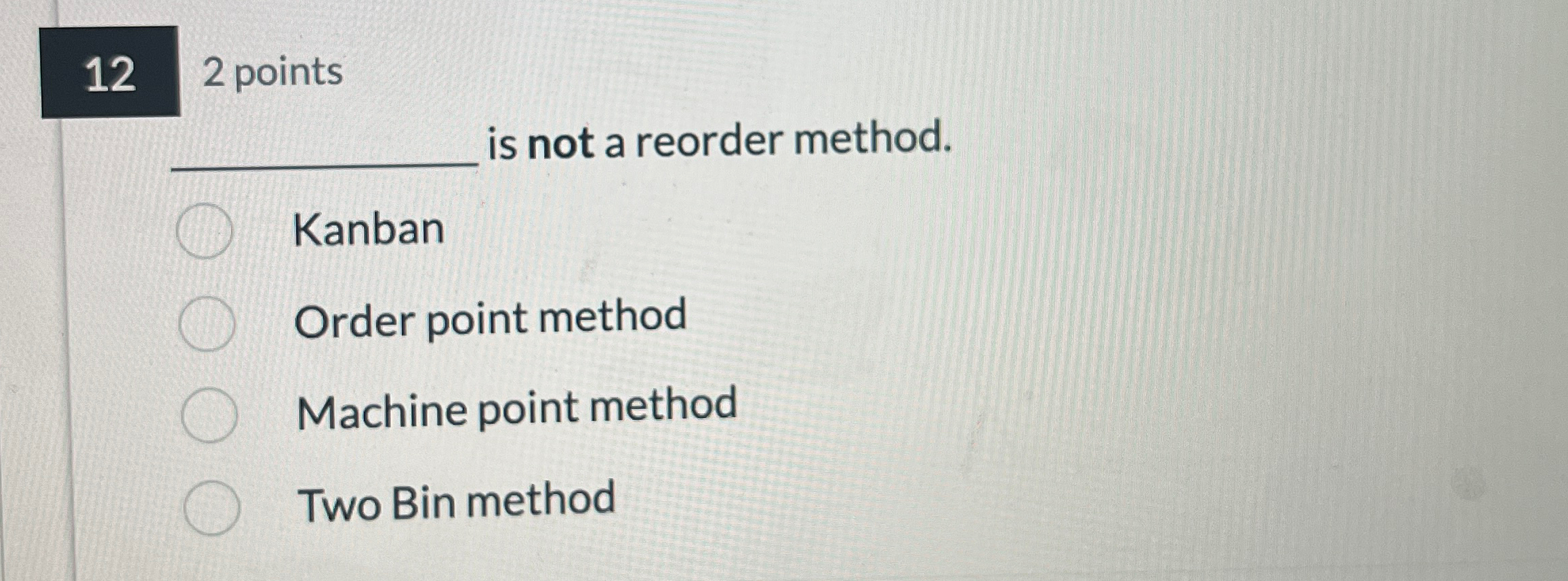 Solved 122 ﻿pointsq, ﻿is not a reorder method.KanbanOrder | Chegg.com