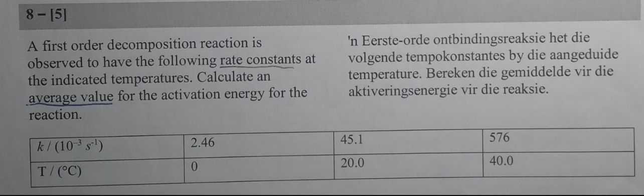 Solved by an EXPERT 8-[5]A first order decomposition reaction is 'n ...