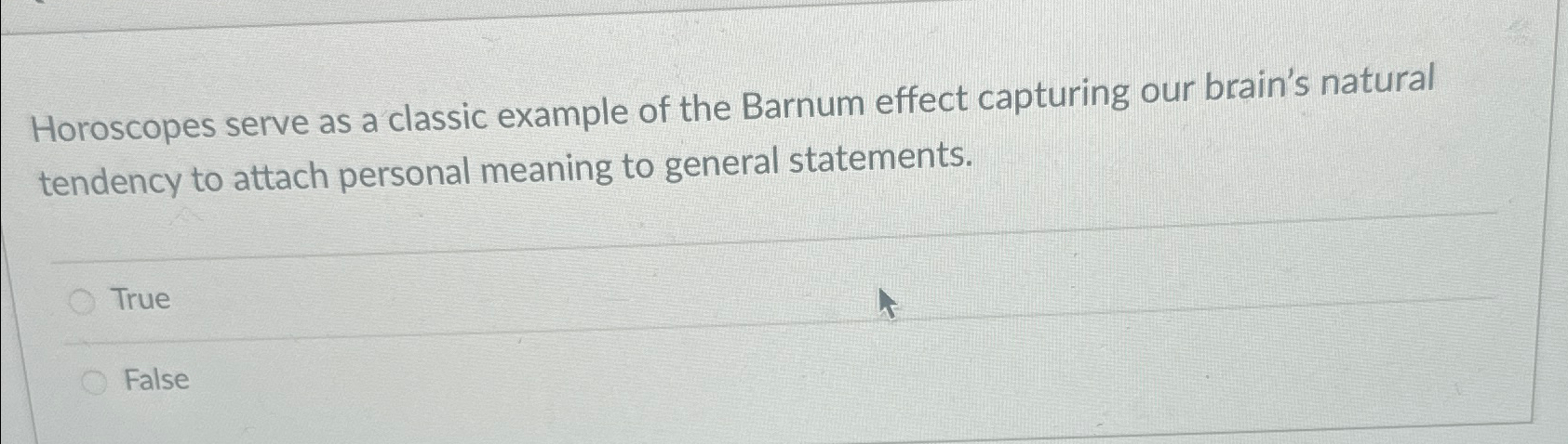 Solved Horoscopes serve as a classic example of the Barnum | Chegg.com