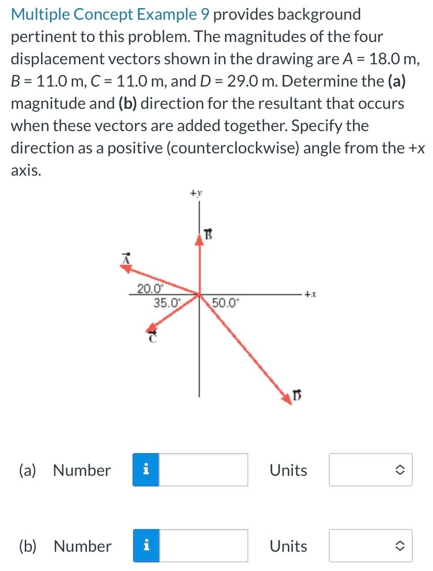 Solved The magnitudes of the four displacement vectors shown | Chegg.com