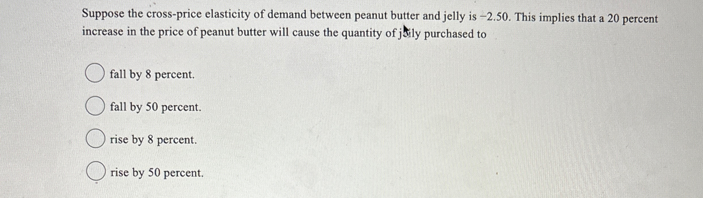 Solved Suppose the cross-price elasticity of demand between | Chegg.com