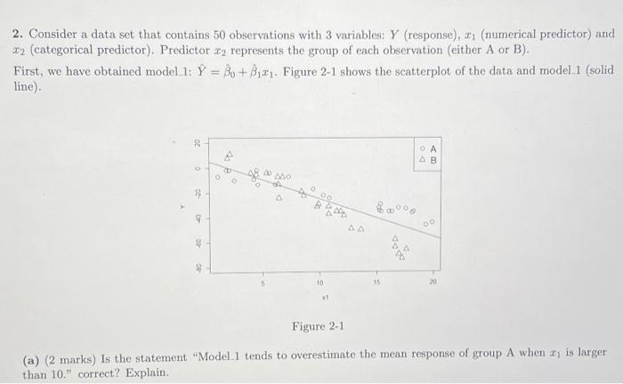 Solved 2. Consider a data set that contains 50 observations | Chegg.com
