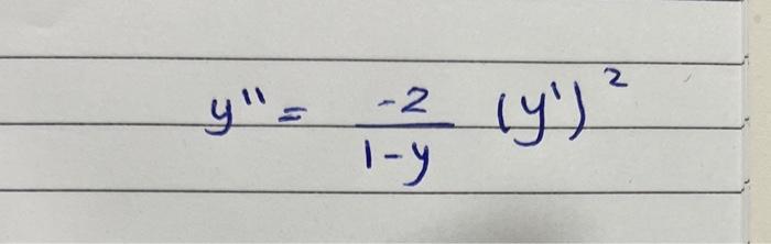 Solved y′′=1−y−2(y′)2 | Chegg.com