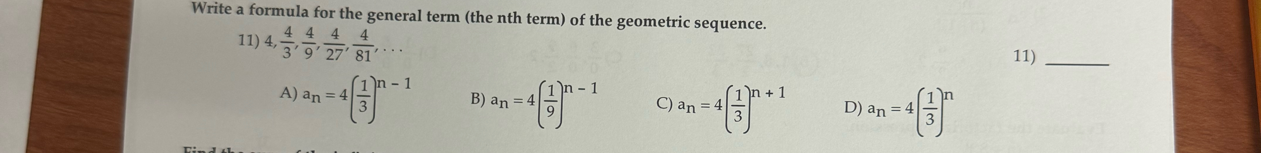 Solved Write a formula for the general term (the nth term) | Chegg.com