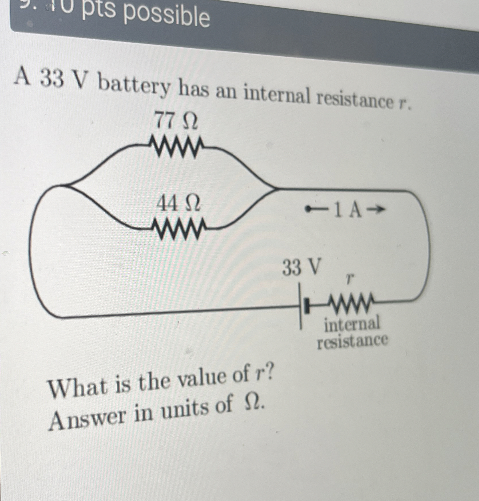 Solved A 33 ﻿V battery has an internal resistance r.What is | Chegg.com