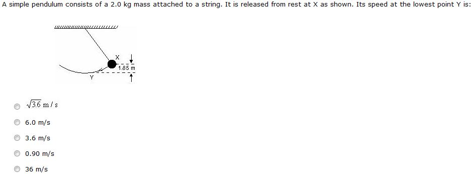 Solved A simple pendulum consists of a 2.0 kg mass attached | Chegg.com