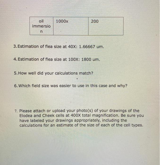 Solved Microscope Post-lab Assignment total magnification = | Chegg.com