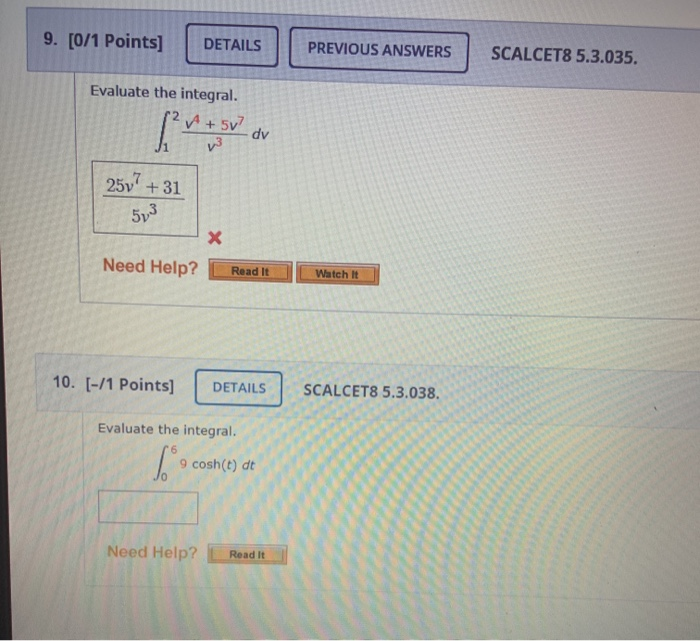Solved 9. [0/1 Points] DETAILS PREVIOUS ANSWERS SCALCET8 | Chegg.com