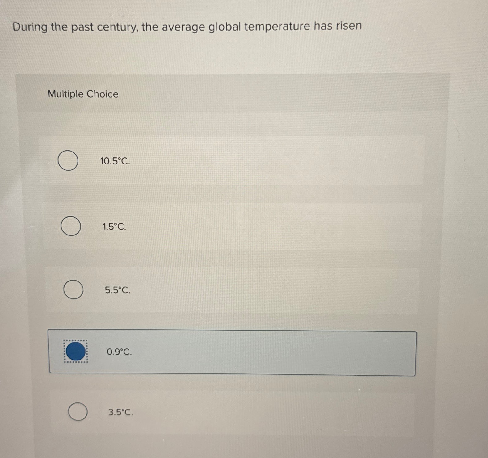 Solved During the past century, the average global | Chegg.com