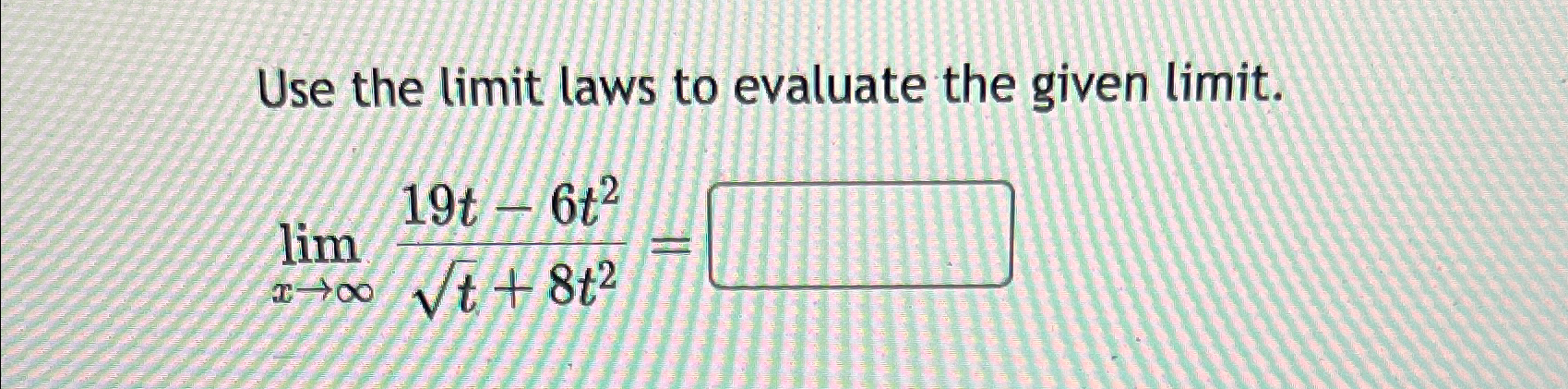Solved Use the limit laws to evaluate the given | Chegg.com
