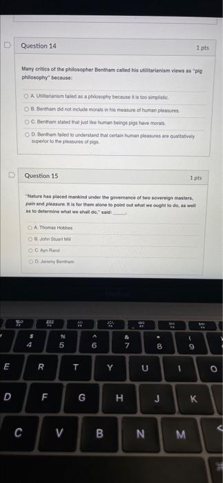 Solved Question 14 1 pts Many crities of the philosopher | Chegg.com