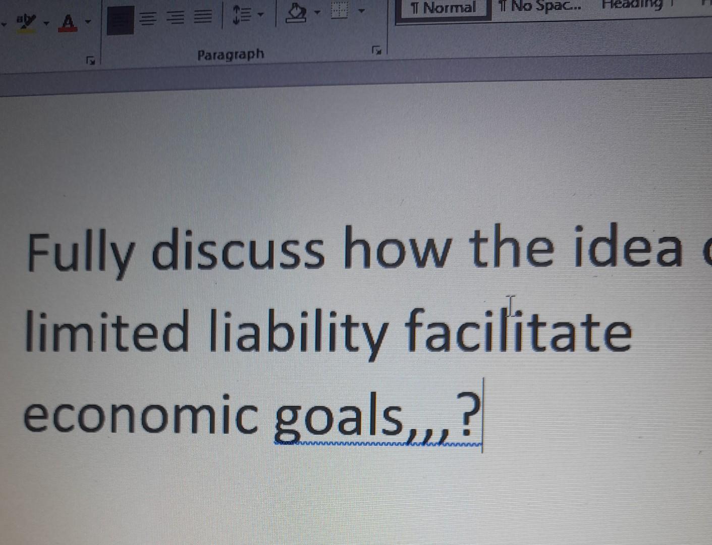 Solved Fully discussed how the ideas of limited liability | Chegg.com