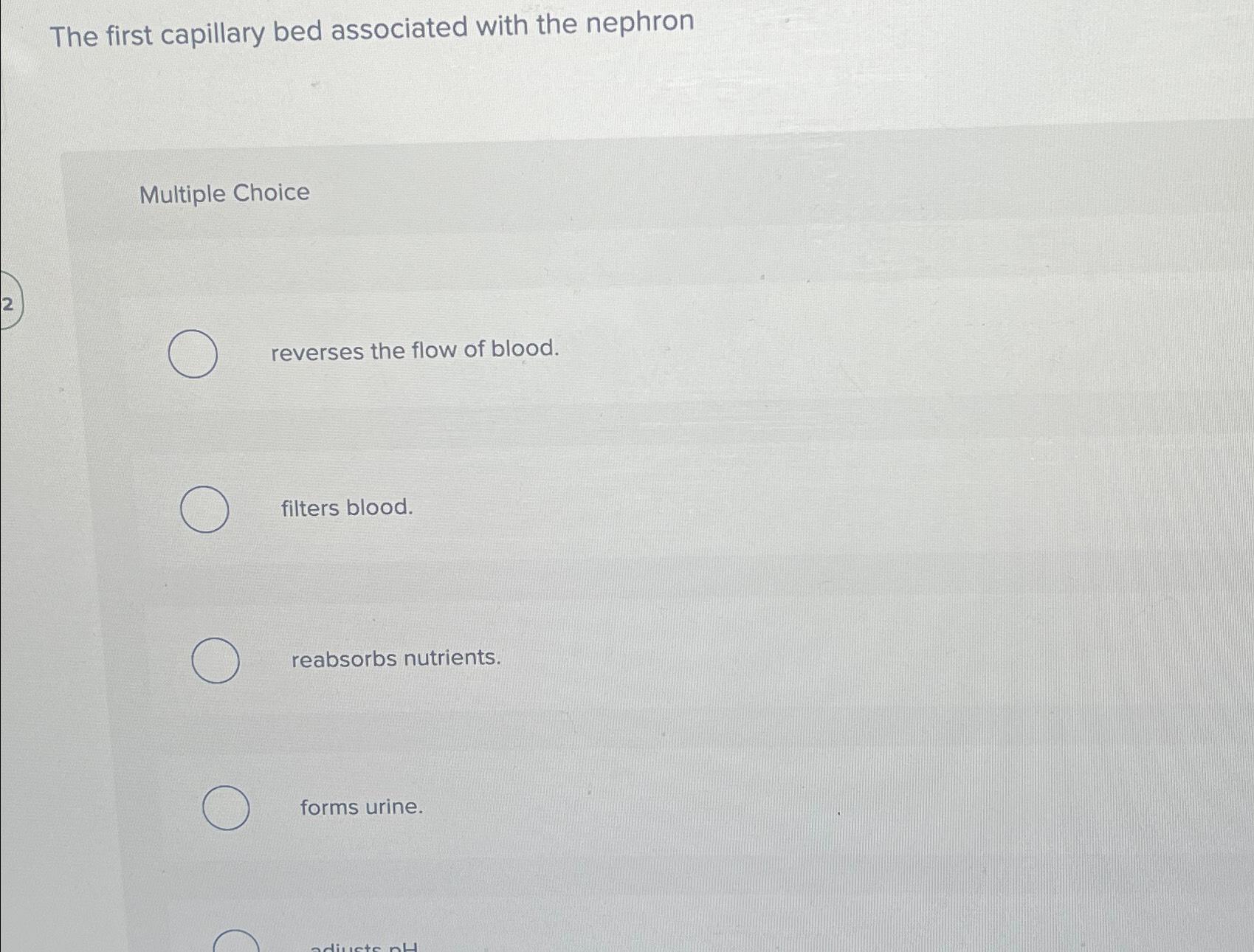 Solved The first capillary bed associated with the | Chegg.com