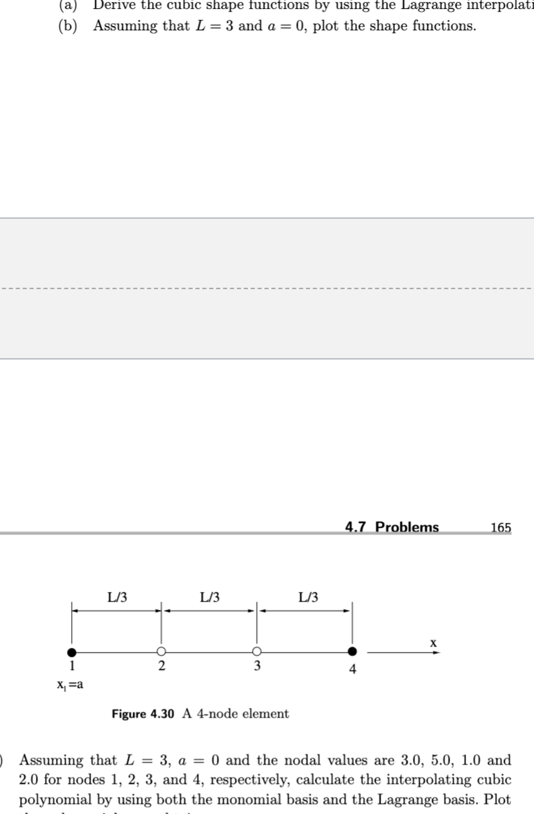 Solved (a) ﻿Derive the cubic shape functions by using the | Chegg.com