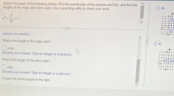 Solved Sketch the graph of the following ellipse. Plot the | Chegg.com