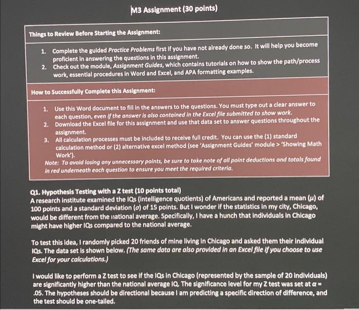 Solved M3 Assignment (30 points) Things to Review Before | Chegg.com