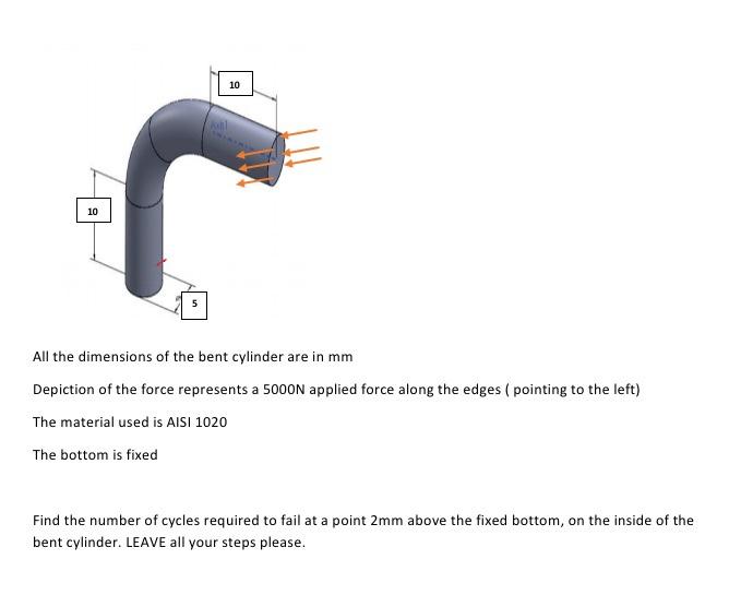 10 10 All the dimensions of the bent cylinder are in | Chegg.com