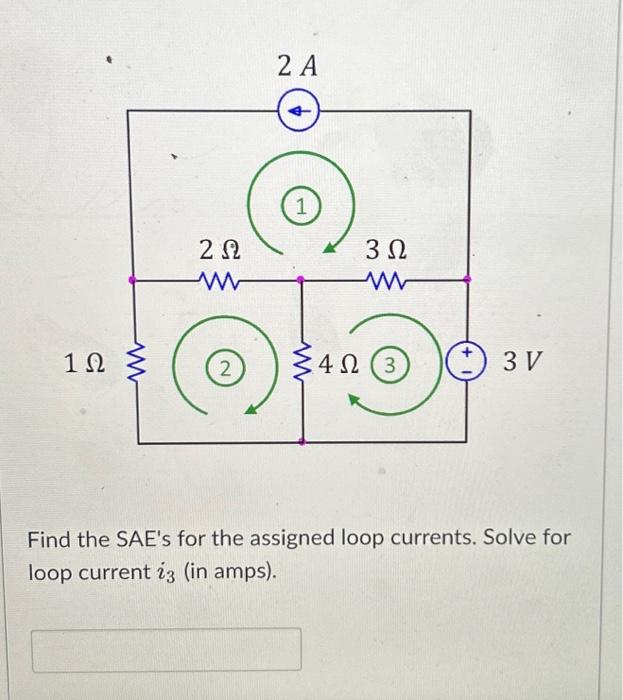 Solved Find the SAE's for the assigned loop currents. Solve | Chegg.com