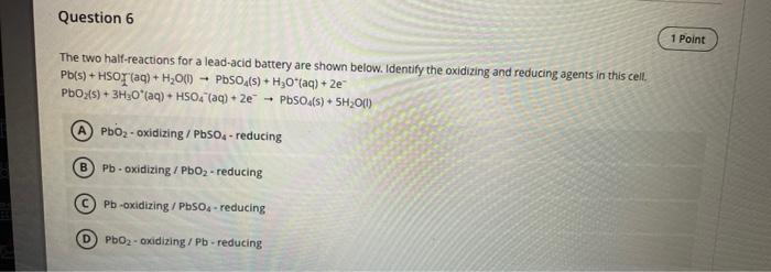 Solved The two half-reactions for a lead-acid battery are | Chegg.com
