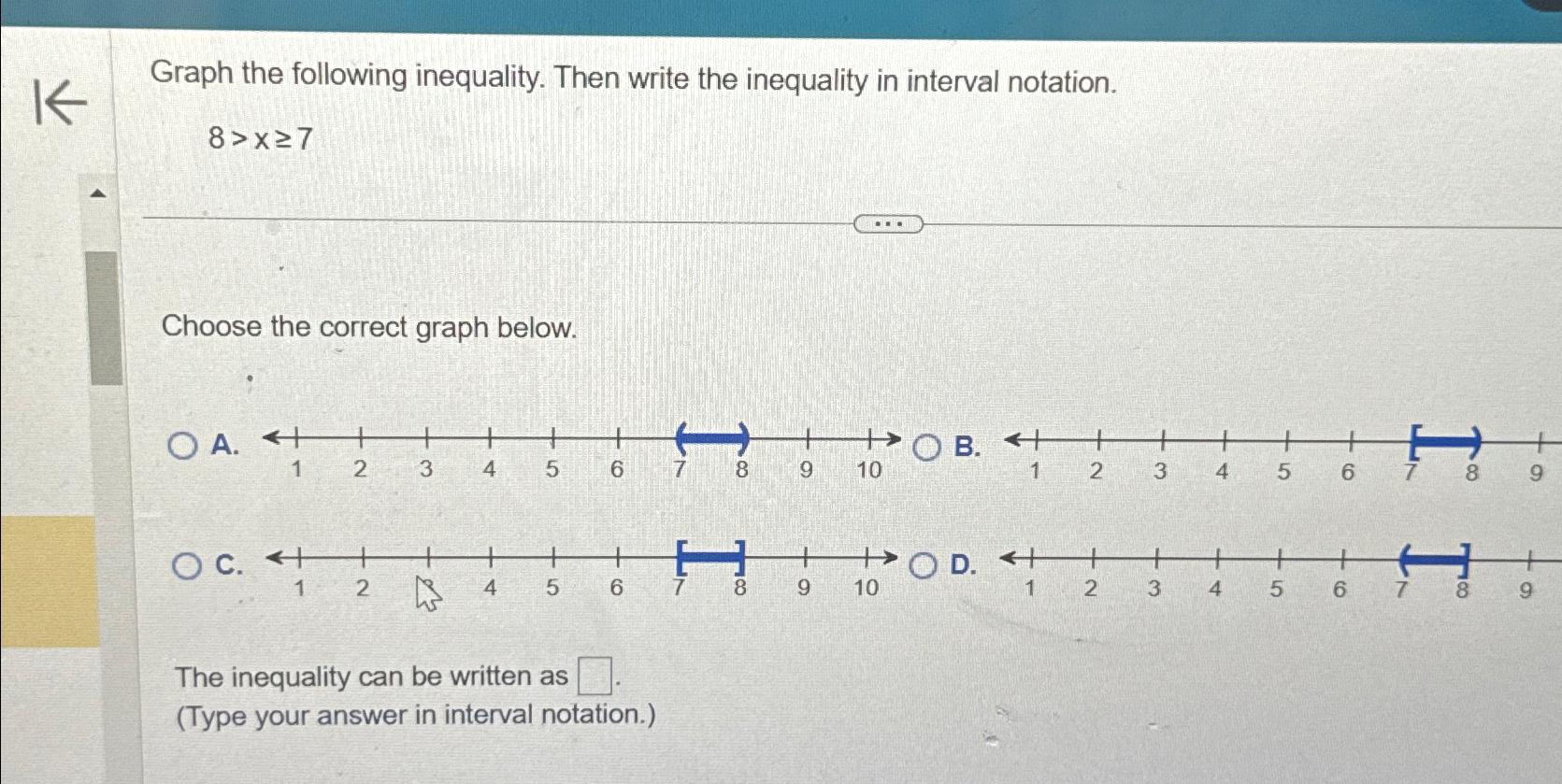Solved Graph the following inequality. Then write the | Chegg.com