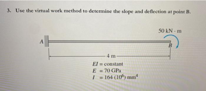 Solved 3. Use the virtual work method to determine the slope | Chegg.com