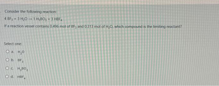 Solved Consider the following reaction: | Chegg.com