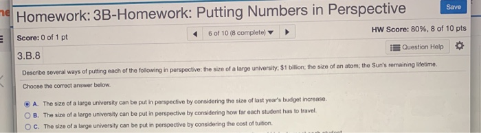 Solved Save ne Homework: 3B-Homework: Putting Numbers in | Chegg.com