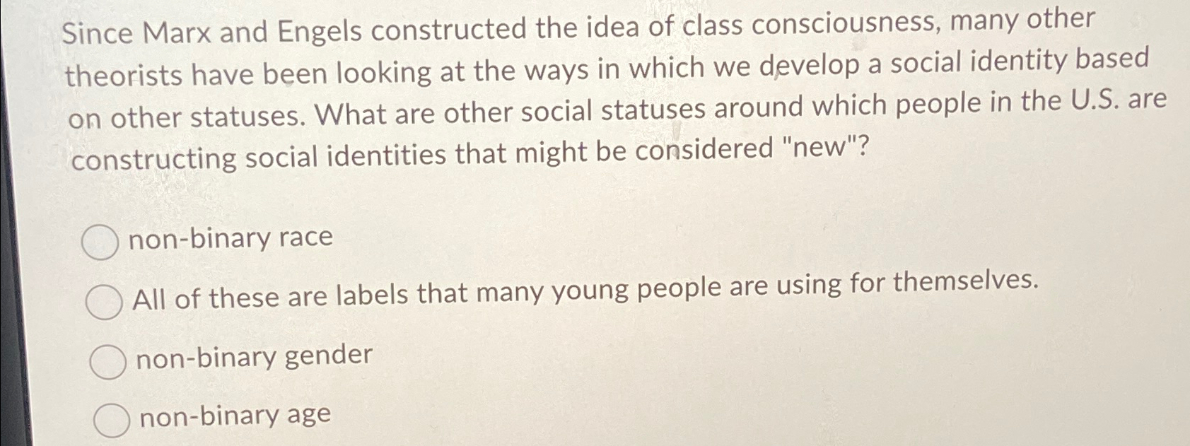 Solved Since Marx and Engels constructed the idea of class | Chegg.com