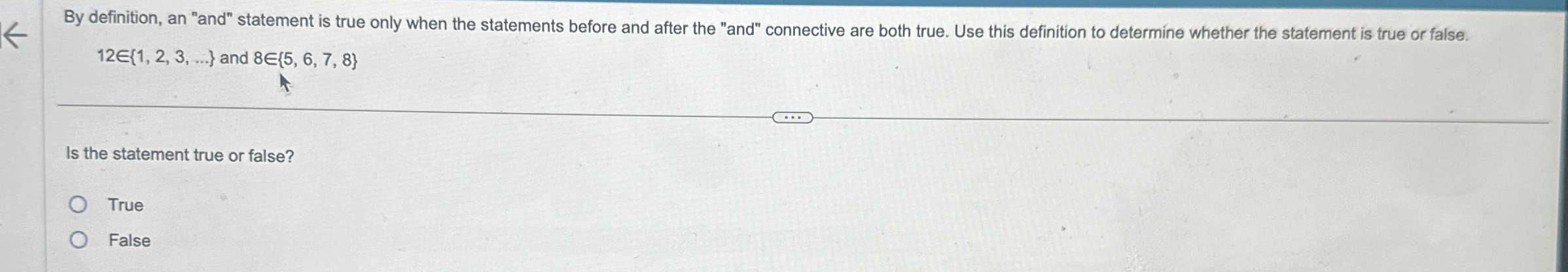 Solved By definition, an "and" statement is true only when | Chegg.com