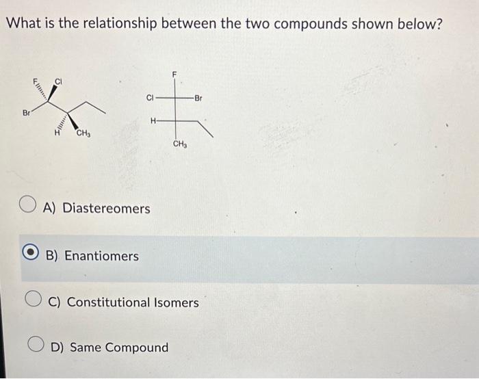 Solved What is the relationship between the two compounds | Chegg.com