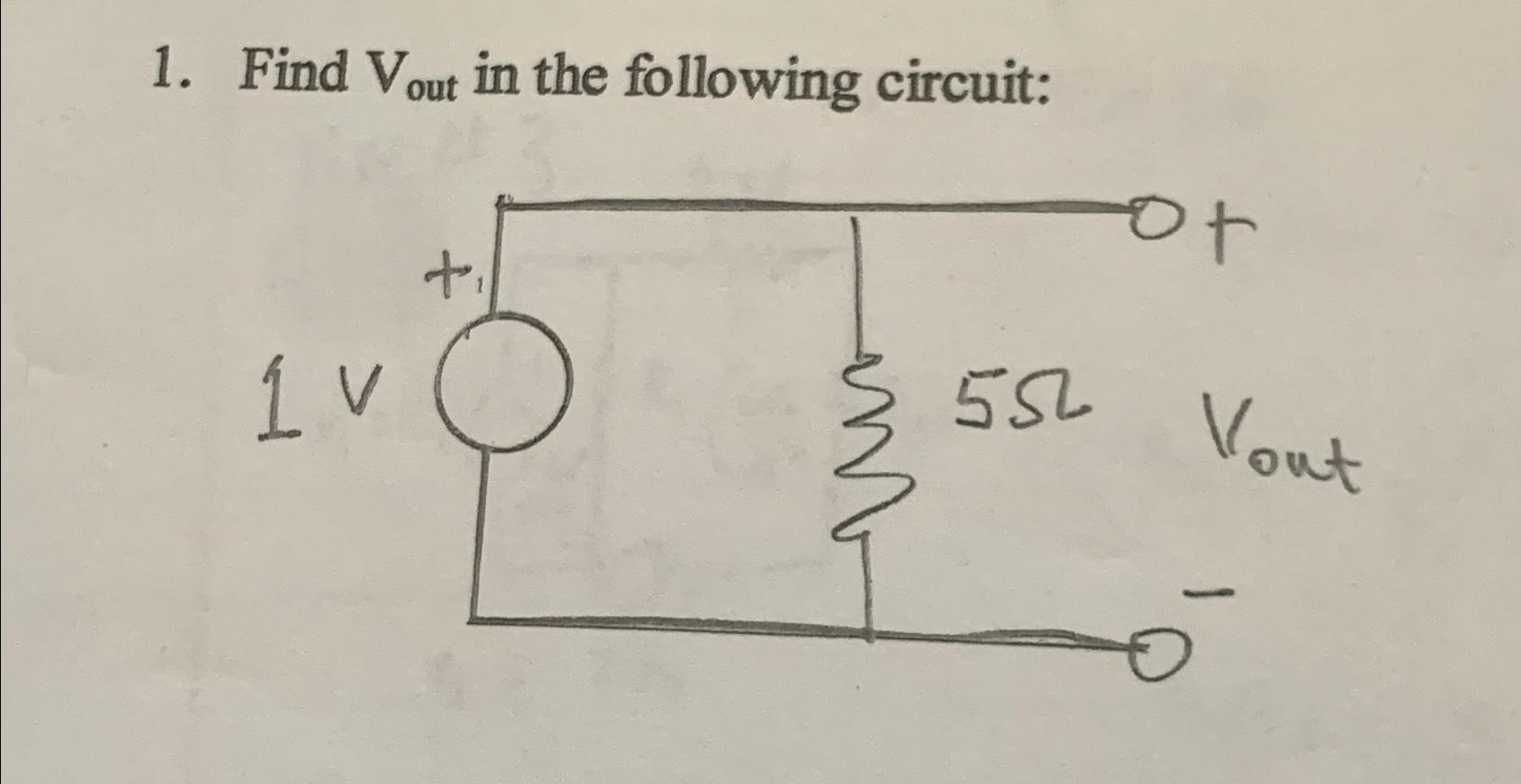 Solved Find Vout ﻿in the following circuit: | Chegg.com