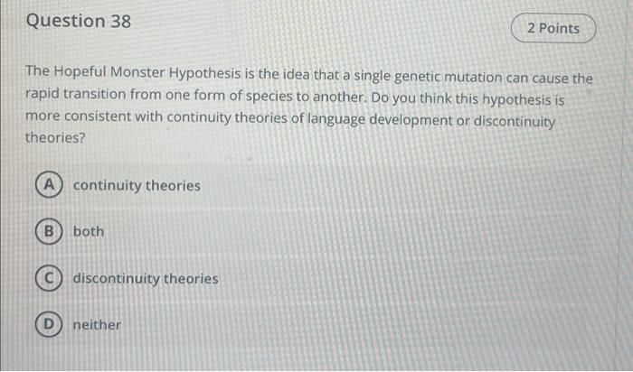 Solved What is the basic question of the continuity debate? | Chegg.com