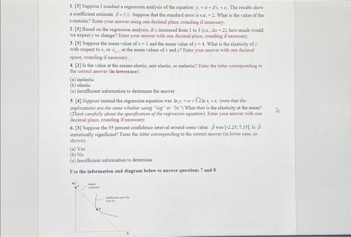 Solved 1. [3] Suppose I conduct a regression analysis of the | Chegg.com