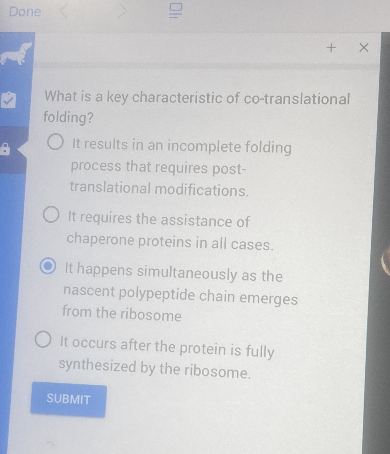 DoneWhat is a key characteristic of co-translational | Chegg.com