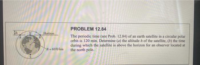 Solved The periodic time (see Prob. 12.84) of an earth | Chegg.com