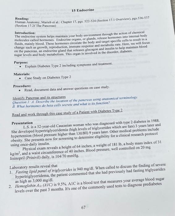 Solved 15 Endocrine Reading: Human Anatomy, Marieb et al.: | Chegg.com