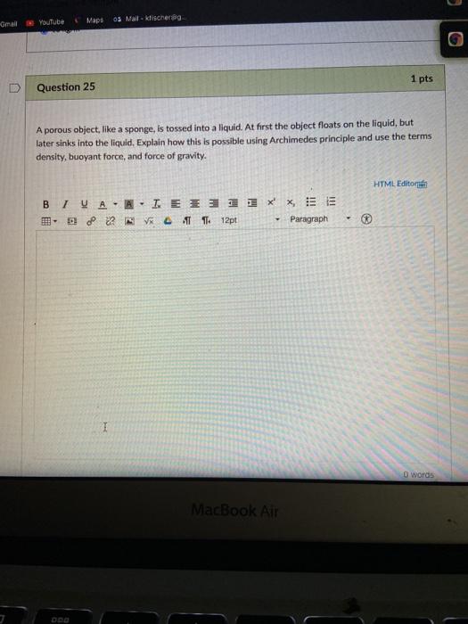 Solved Gmall Youtube os Mall-Klischerg Maps o 1 pts Question | Chegg.com