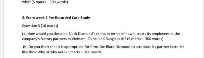 Solved Ethical Decision Making at Black Diamond Task: Read | Chegg.com
