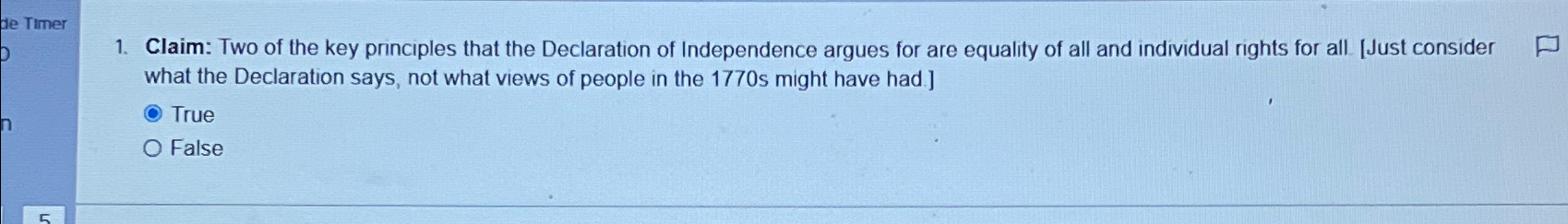 Solved Claim: Two of the key principles that the Declaration | Chegg.com