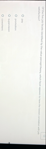 Solved Of the five job facets identified by the | Chegg.com