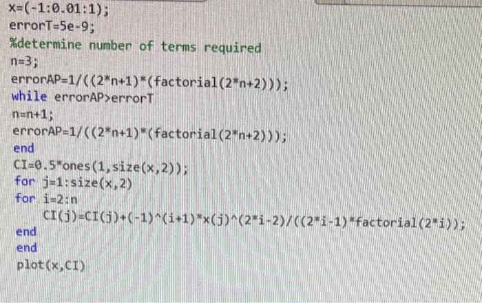 Solved edit matlab code where the domain is from [0,pi], | Chegg.com
