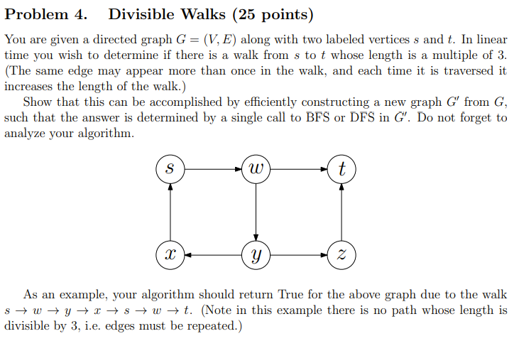 Solved Problem 4. ﻿Divisible Walks (25 ﻿points)You are given | Chegg.com